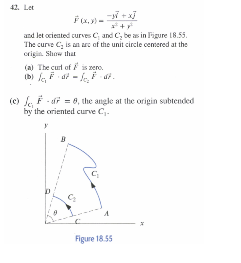 Solved 42. Let F (x, y) = -yi + xj x2 + y2 and let oriented | Chegg.com