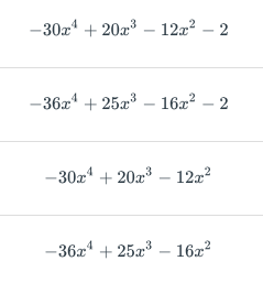 Solved f(x)=−6x5+5x4−4x3−2x−30x4+20x3−12x2−2 | Chegg.com