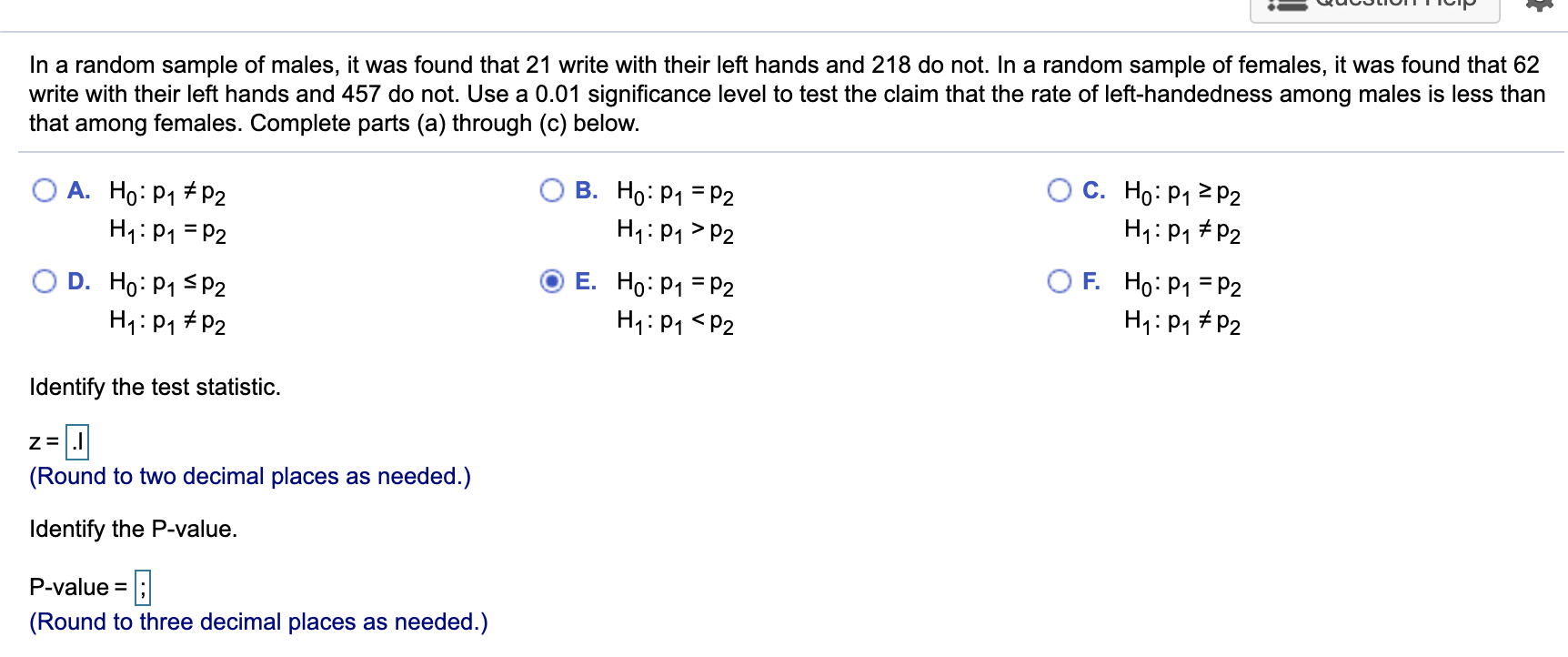 Solved In a random sample of males, it was found that 21 | Chegg.com