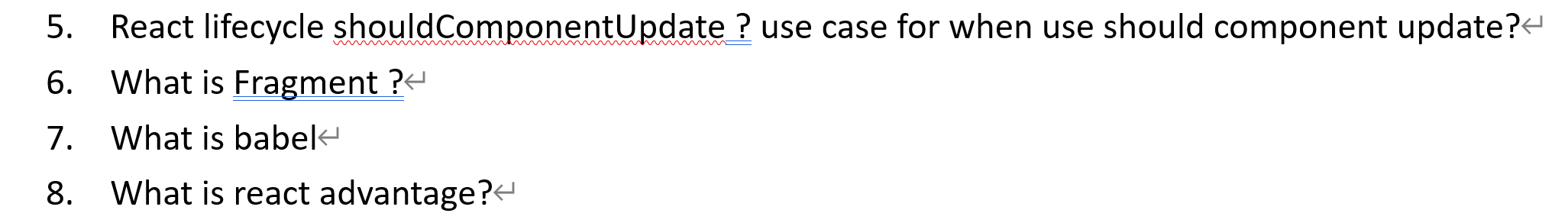 Solved 5. React lifecycle shouldComponentUpdate ? use case | Chegg.com