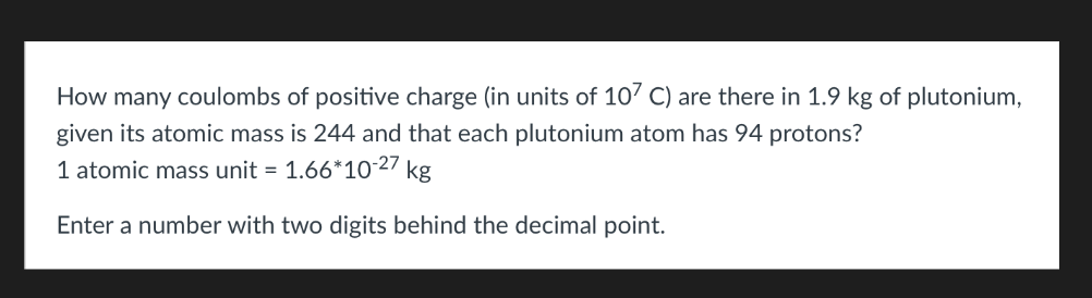 Solved How many coulombs of positive charge (in units of | Chegg.com