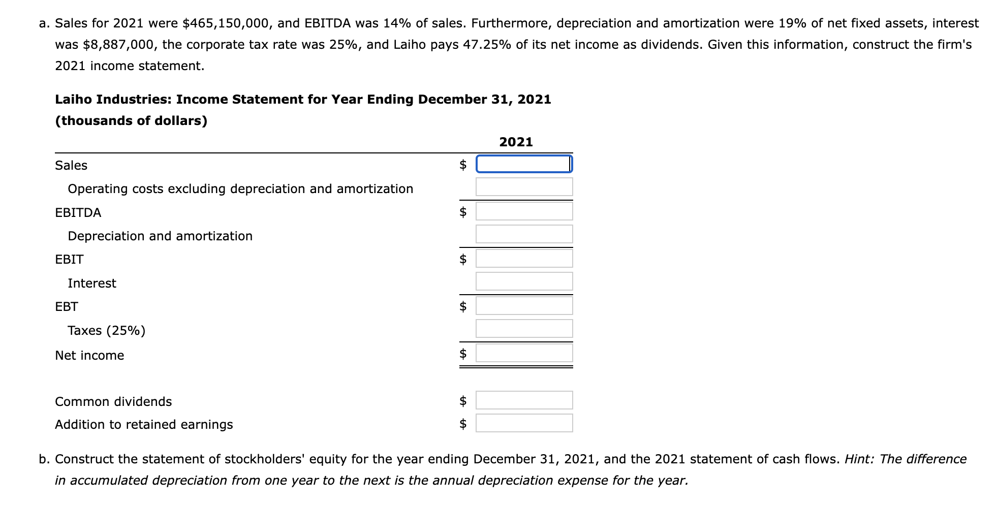 Solved Excel Activity: Financial Statements, Cash Flow, and | Chegg.com