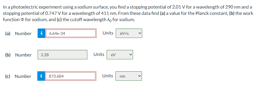 Solved In a photoelectric experiment using a sodium surface, | Chegg.com