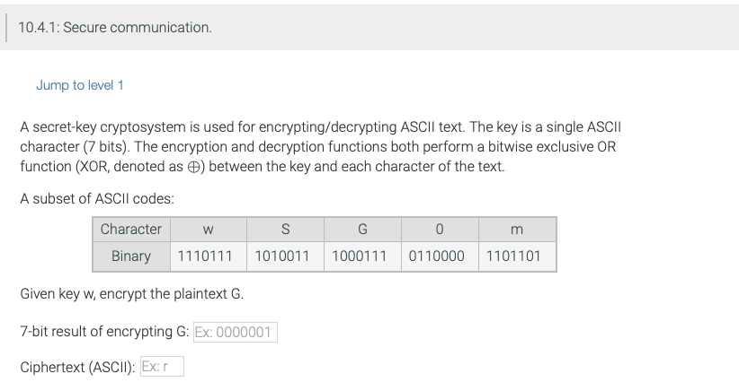 Solved 10.4.1: Secure communication. Jump to level 1 A | Chegg.com