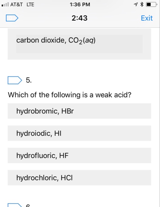 Solved .IAT&T LTE 1:36 PM 2:43 Exit carbon dioxide, CO2 (aq | Chegg.com Solved .IAT&T LTE 1:36 PM 2:43 Exit carbon dioxide, CO2 (aq | Chegg.com