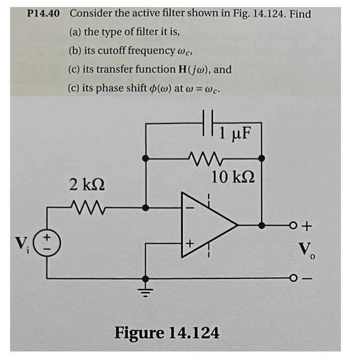 Solved P14.40 ﻿Consider the active filter shown in Fig. | Chegg.com