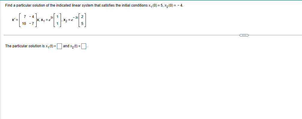 Solved Find a particular solution of the indicated linear | Chegg.com