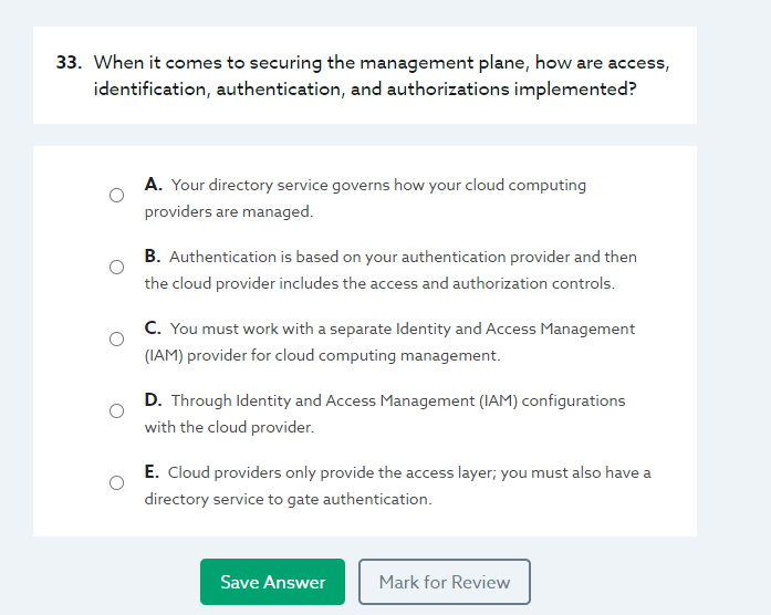 Solved When it comes to securing the management plane, how | Chegg.com