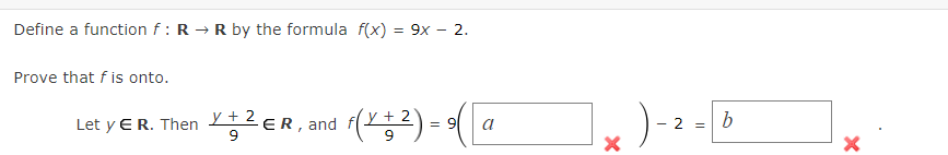 Solved Define a function f:R→R by the formula f(x)=9x−2. | Chegg.com