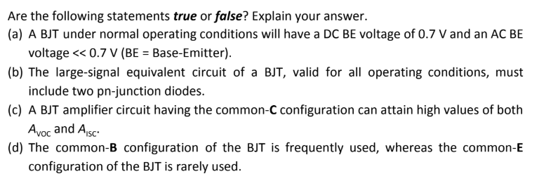 Solved Are the following statements true or false? Explain | Chegg.com