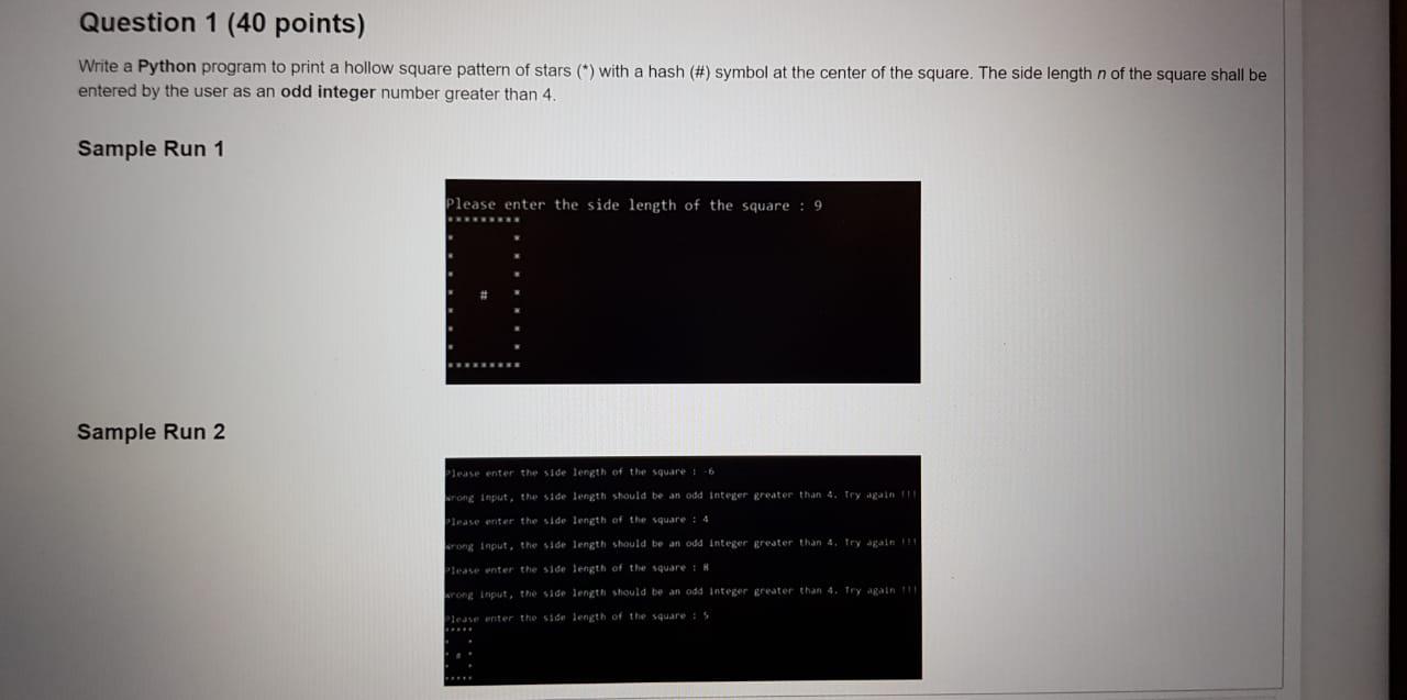 Solved Question 1 (40 points) Write a Python program to | Chegg.com
