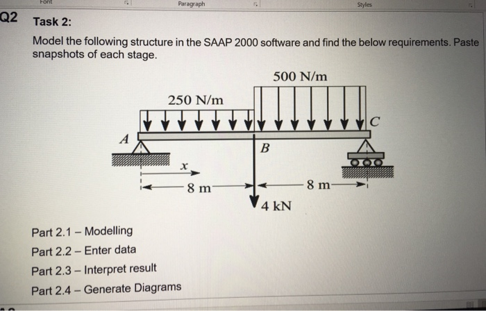 Solved Paragraph Styles Q2 Task 2: Model the following | Chegg.com