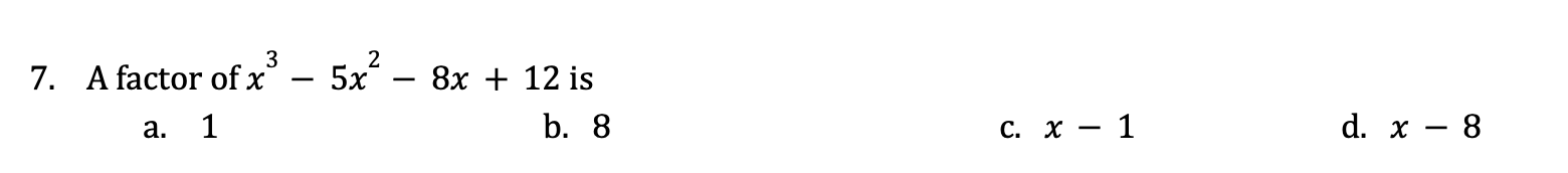 Solved answer is c) ﻿show the solution. A factor of | Chegg.com