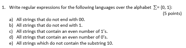 Solved 2. Draw DFAs for each of the languages from question | Chegg.com