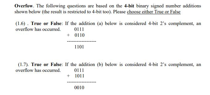 Solved Overfow. The following questions are based on the | Chegg.com
