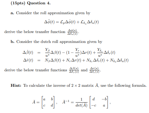 Solved (15pts) Question 4. a. Consider the roll | Chegg.com