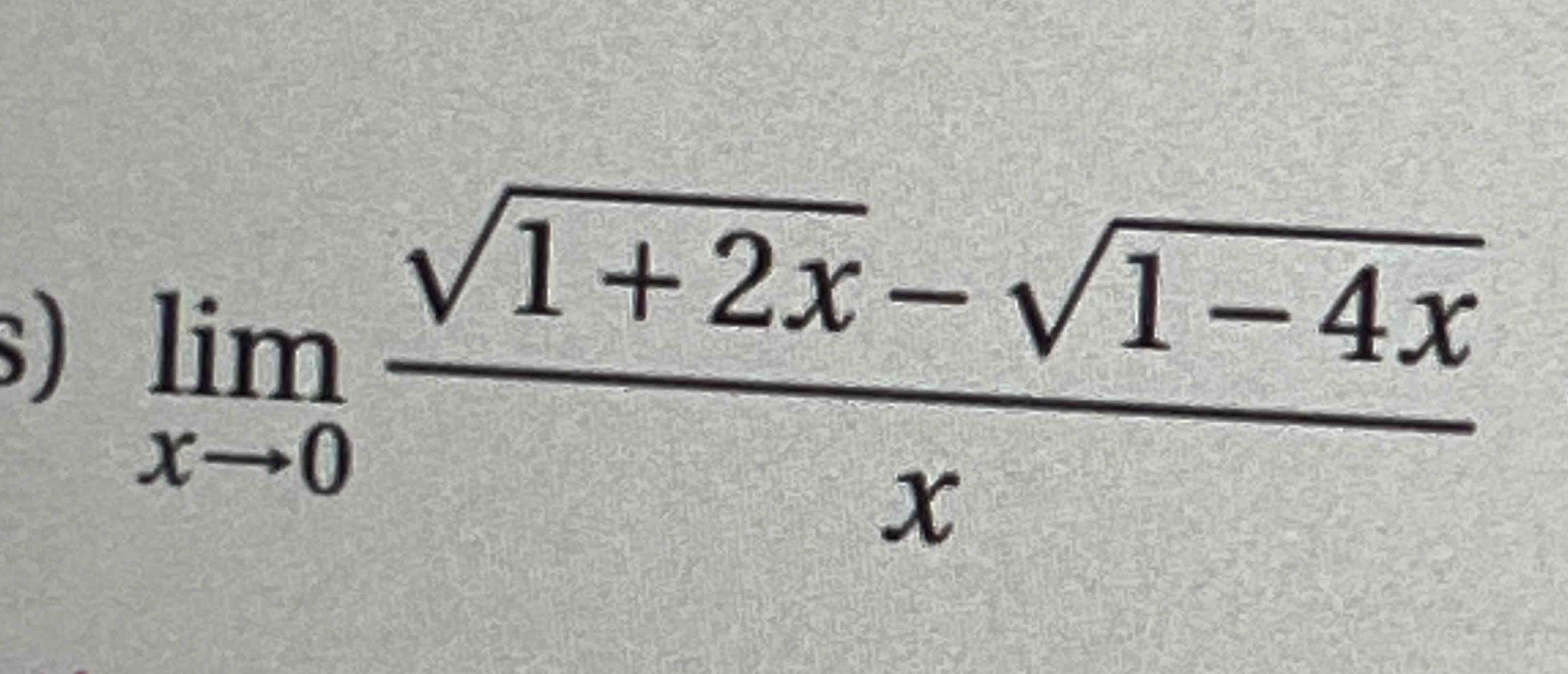 Solved limx→01+2x2-1-4x2x | Chegg.com