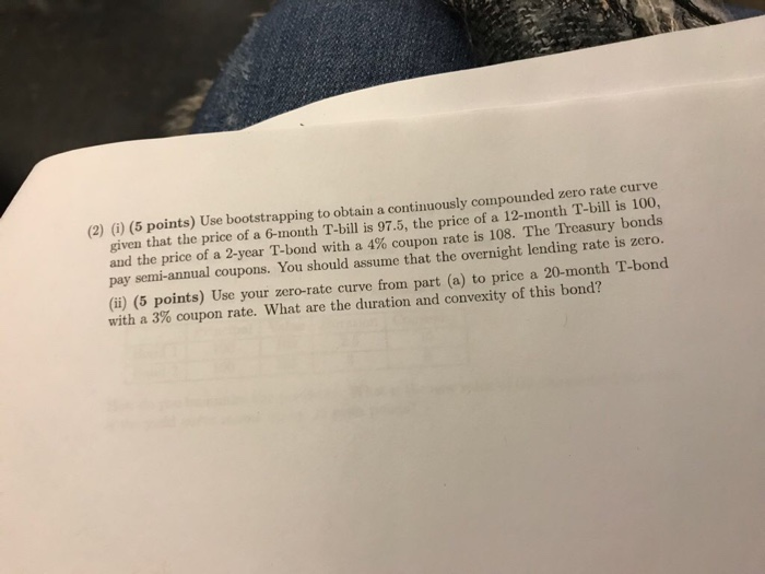 (2) (i) (5 points) Use bootstrapping to obtain a | Chegg.com