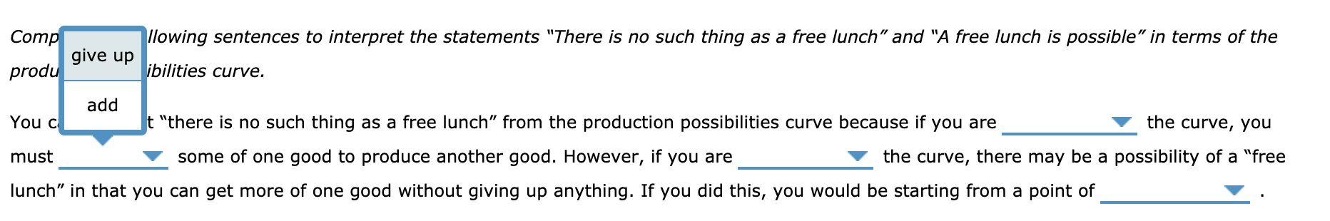Solved Complete the following sentences to interpret the | Chegg.com