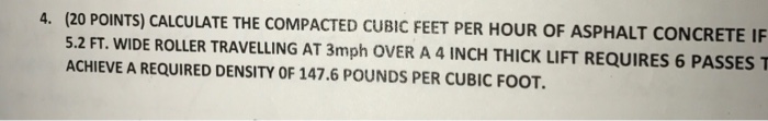 Solved CALCULATE THE COMPACTED CUBIC FEET PER HOUR OF | Chegg.com