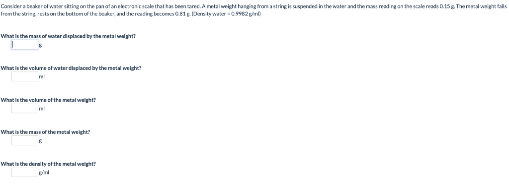 Solved Consider a beaker of water sitting on the pan of an | Chegg.com