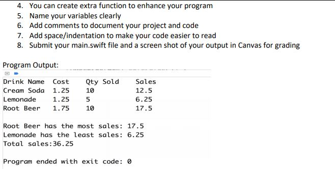 Provide sales summary for a simulated vending | Chegg.com