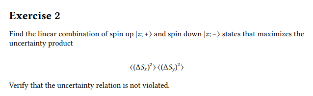 Solved Exercise 2 Find the linear combination of spin up |z; | Chegg.com