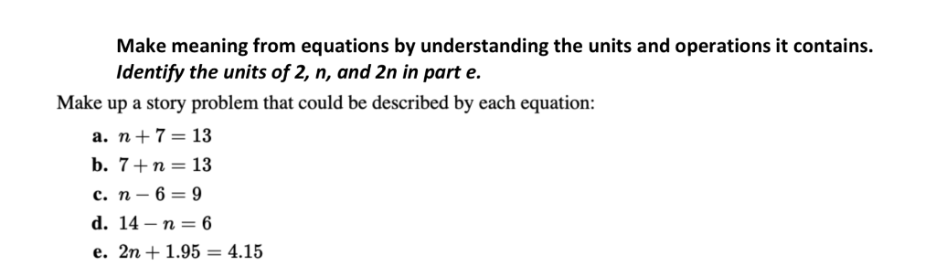 Solved Make meaning from equations by understanding the | Chegg.com