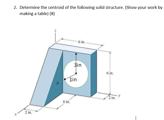 Solved 2. Determine the centroid of the following solid | Chegg.com