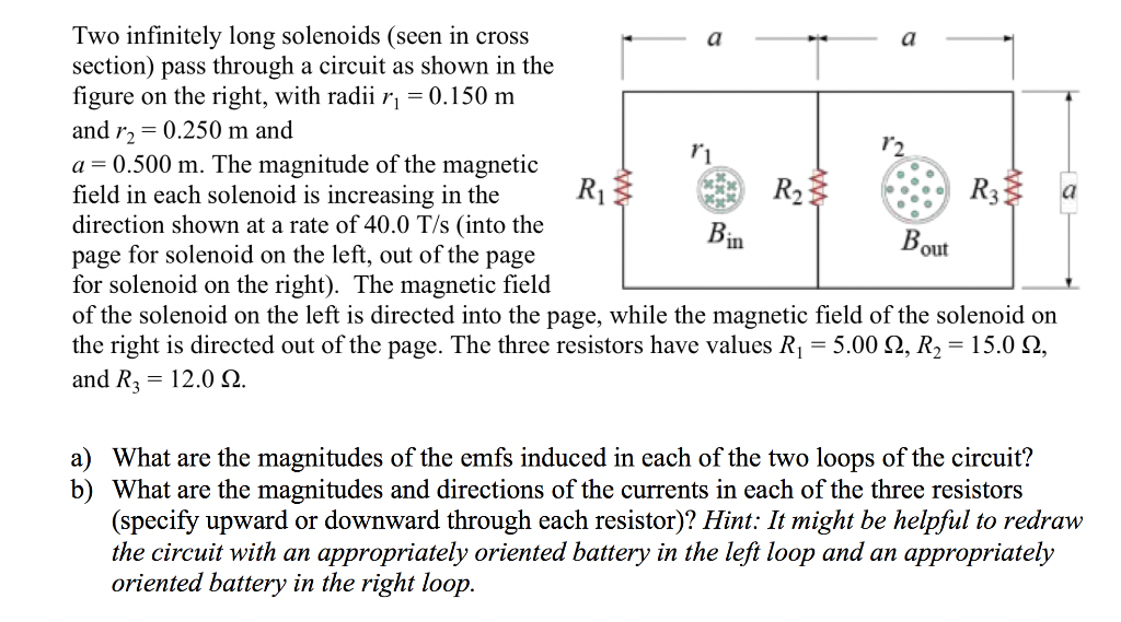 Solved a a Two infinitely long solenoids (seen in cross | Chegg.com
