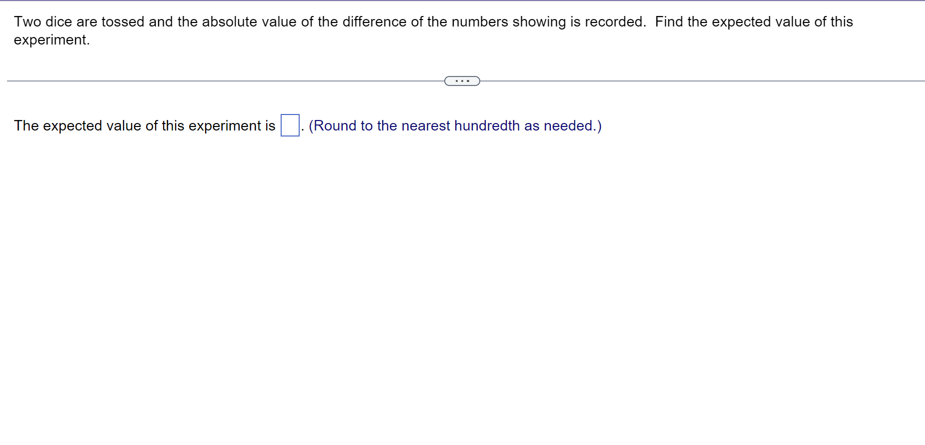 Solved Two dice are tossed and the absolute value of the | Chegg.com