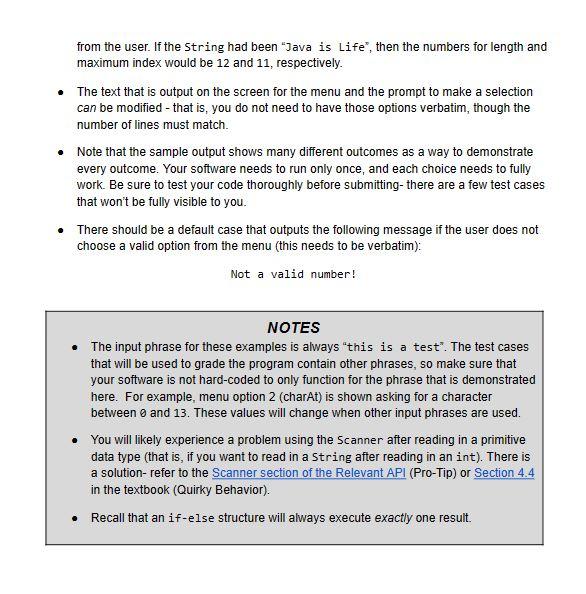 Solved StringLab02.java ; To be clear, we are NOT to use any | Chegg.com
