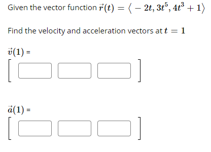 Solved Given the vector function r(t) = (-2t, 3t", 4t+ 1) | Chegg.com
