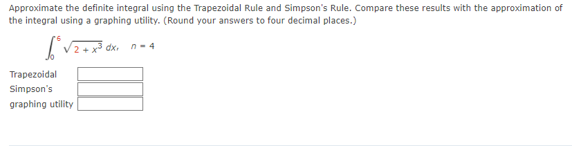 Solved Approximate the definite integral using the | Chegg.com