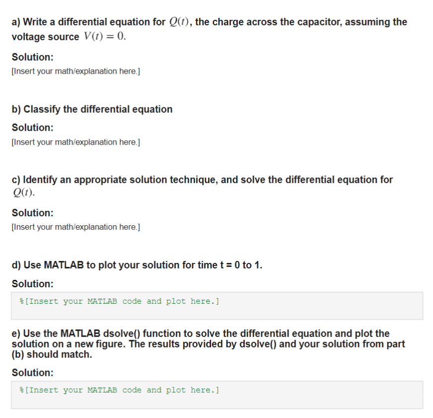 Problem 2: Consider the RLC circuit shown below, | Chegg.com