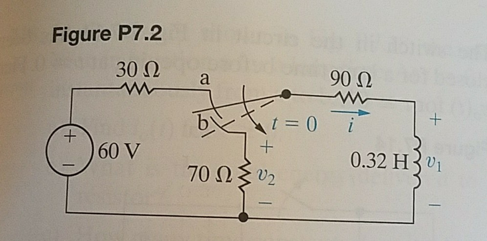 Solved 7.2 In the circuit shown in Fig. P7.2, the switch | Chegg.com