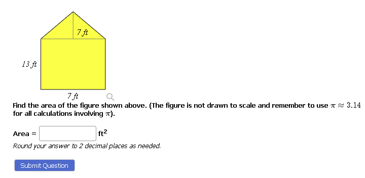Solved 7 ft 13 ft 7.ft Find the area of the figure shown | Chegg.com