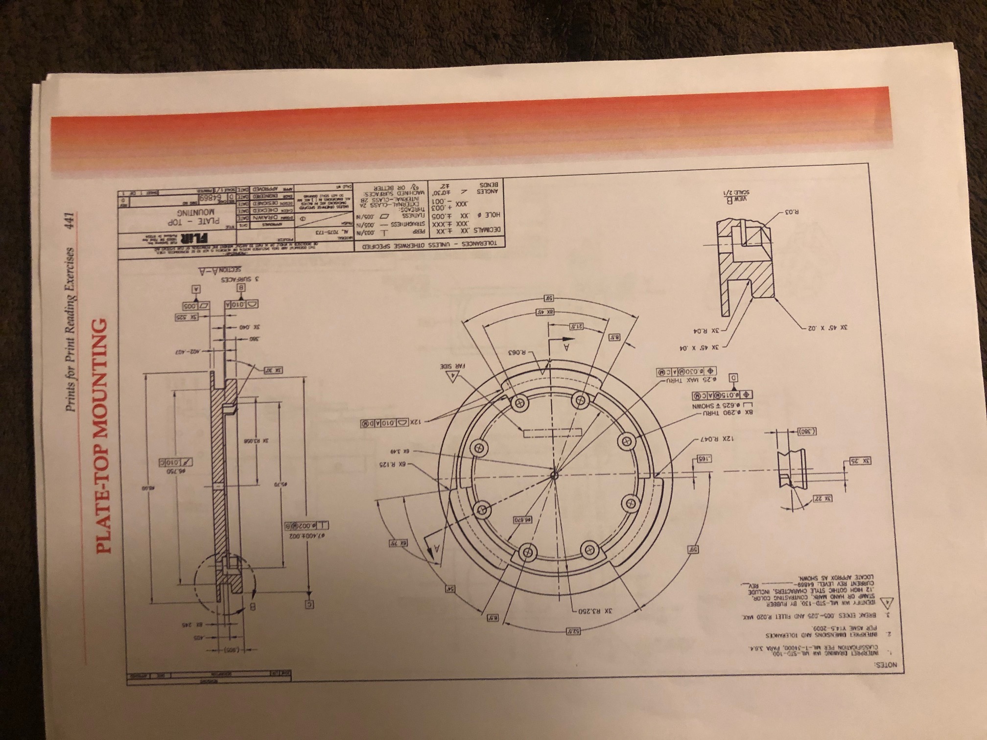 Solved NOTES INTERPRET DRAWINC UN MIL-STD-100, | Chegg.com