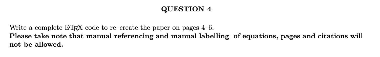 Solved QUESTION 4 Write a complete LATEX code to re-create | Chegg.com