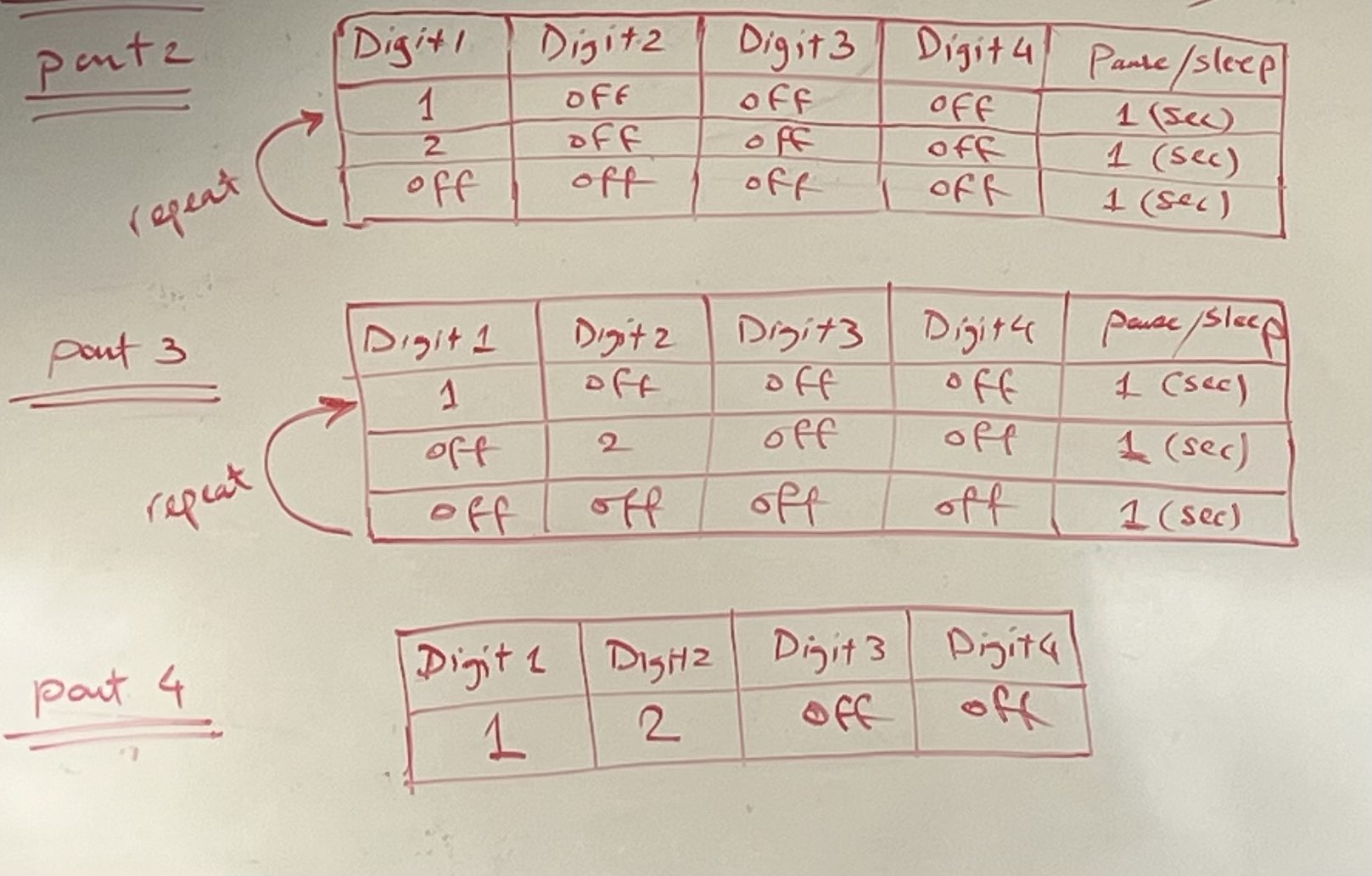 Solved Write the Arduino C++ code for a 4 digit seven | Chegg.com