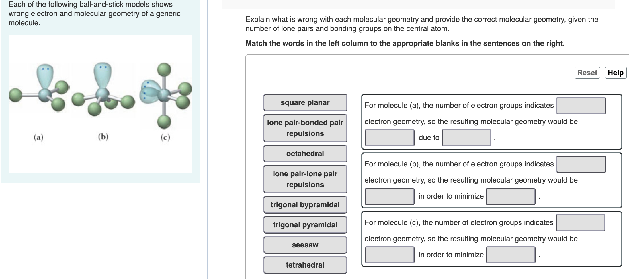 Solved Each of the following ball-and-stick models shows | Chegg.com