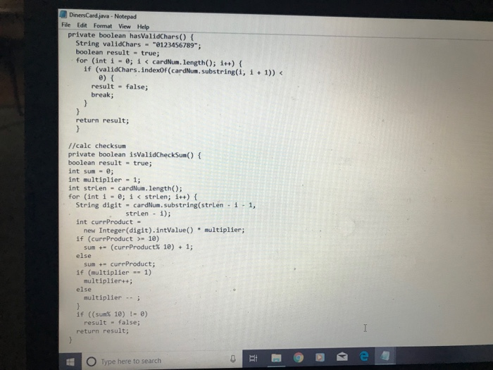 Template Assignment Credit Card Validation program: | Chegg.com