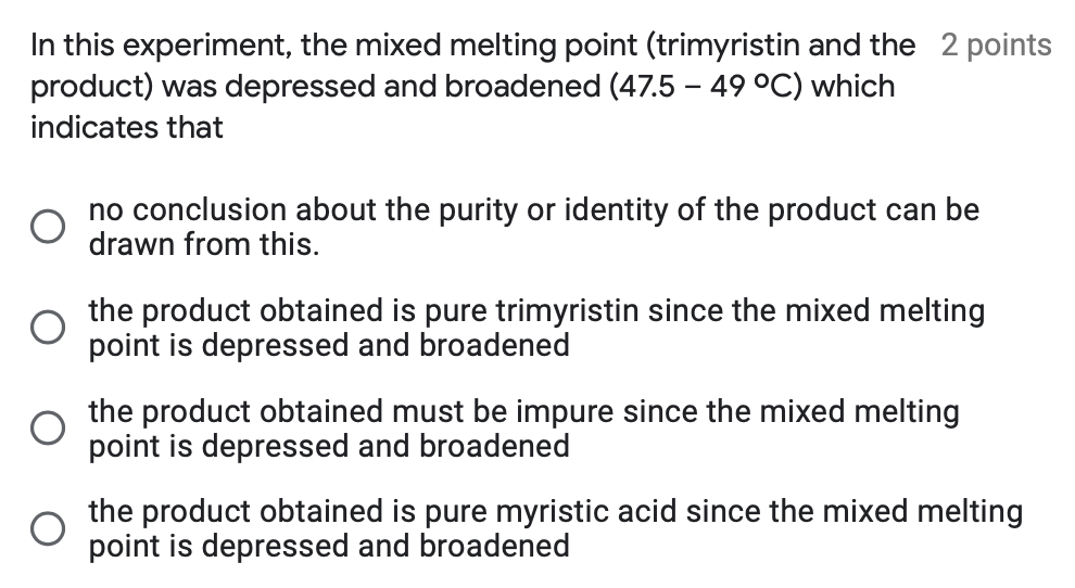 Solved In this experiment, the mixed melting point | Chegg.com