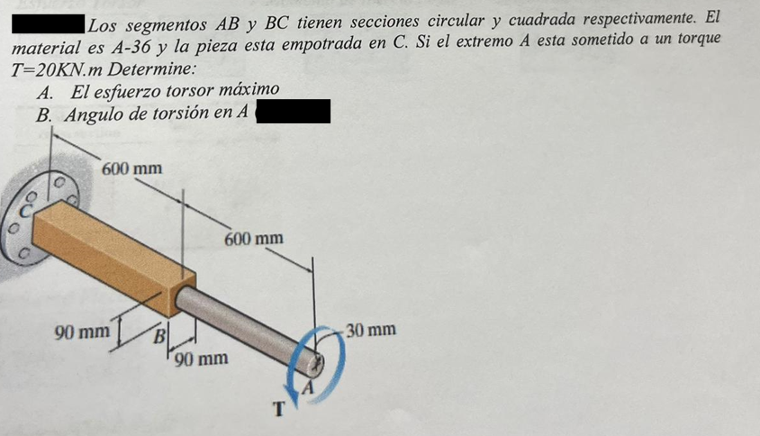 Solved Los segmentos AB ﻿y BC ﻿tienen secciones circular y | Chegg.com