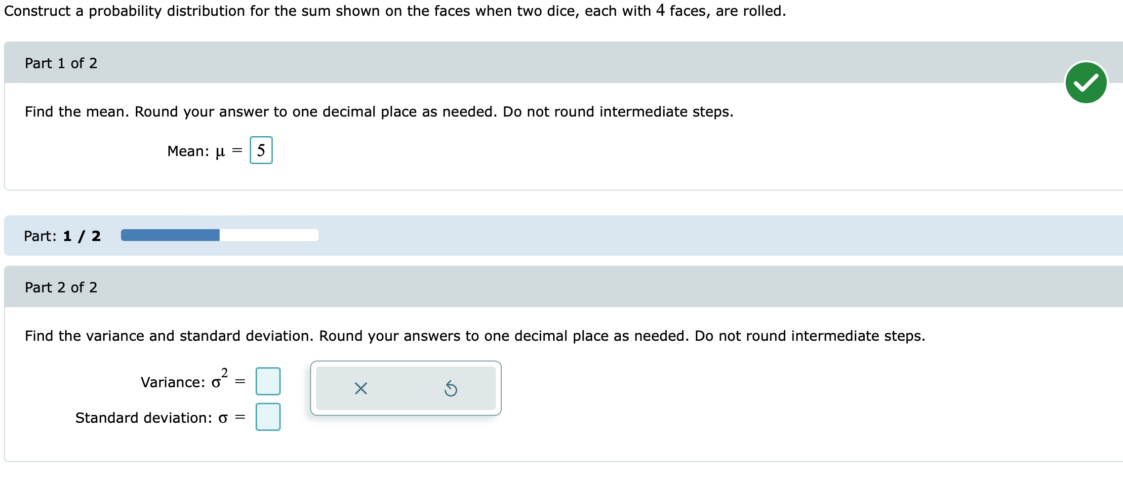Solved Construct a probability distribution for the sum | Chegg.com