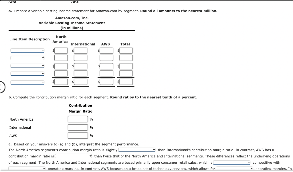Solved Segment Contribution Margin Analysis Amazon.com, | Chegg.com