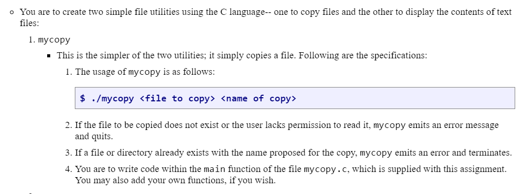 Solved You are to create two simple file utilities using the | Chegg.com