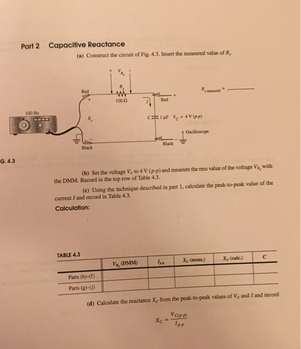 Part 2 Capacitive Reactance (a) Construct the circuit | Chegg.com