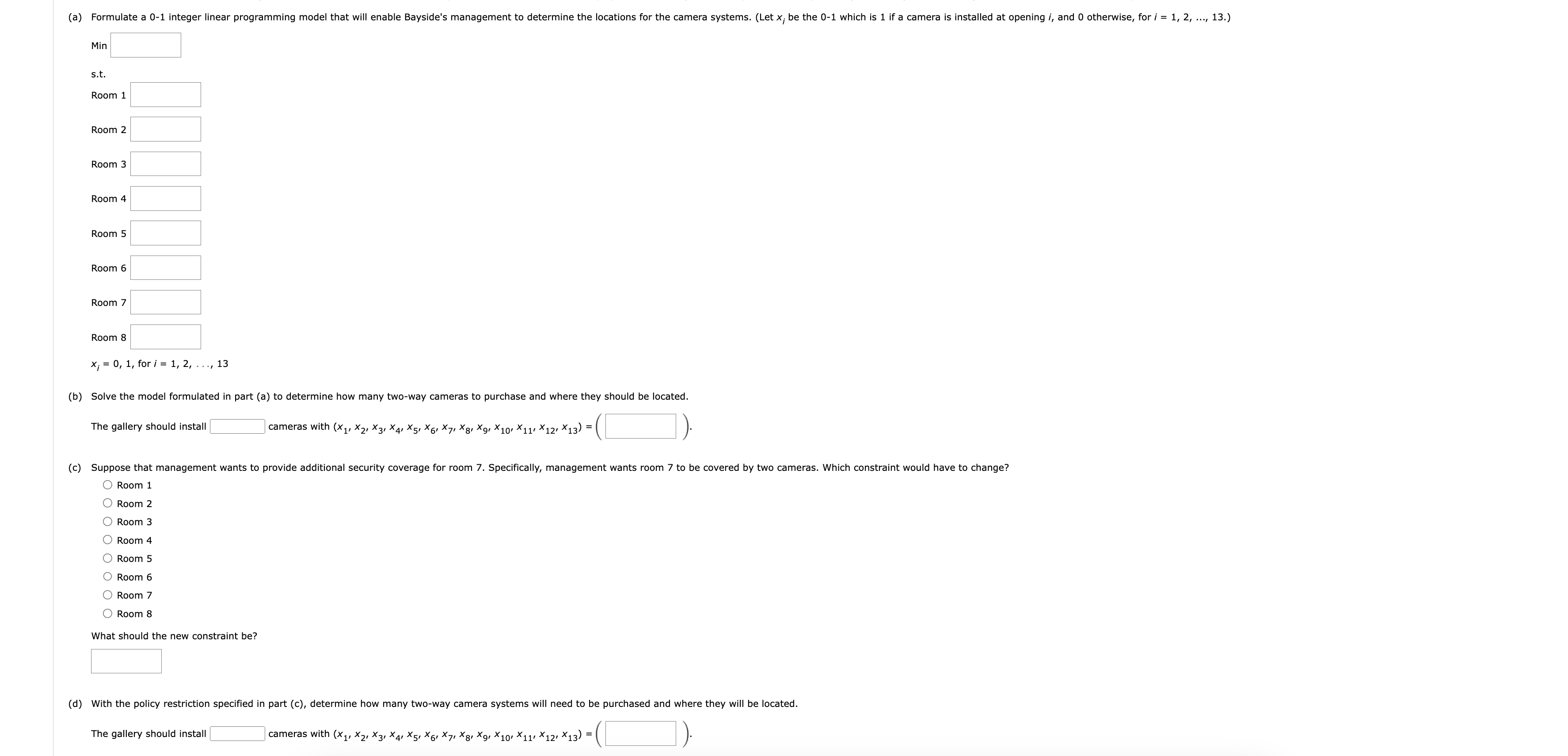 Solved Min(b) Solve the model formulated in part (a) to | Chegg.com