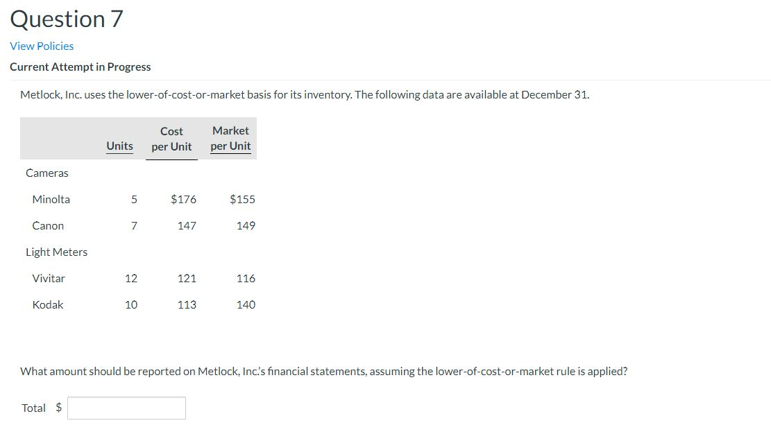 Solved --/1 Question 1 View Policies Current Attempt in | Chegg.com